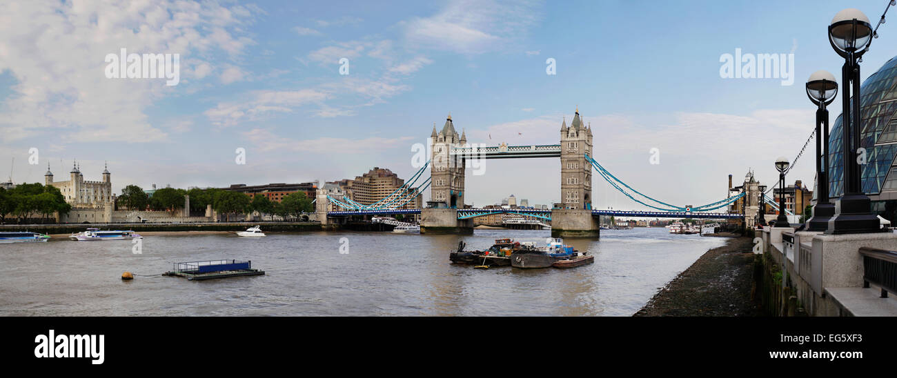 Panoramic view of Tower Bridge of London Stock Photo - Alamy