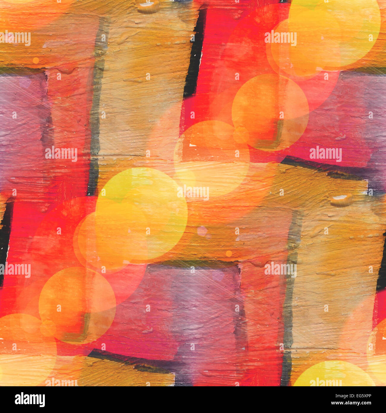 bokeh seamless art orange yellow black ornament watercolor desig Stock ...