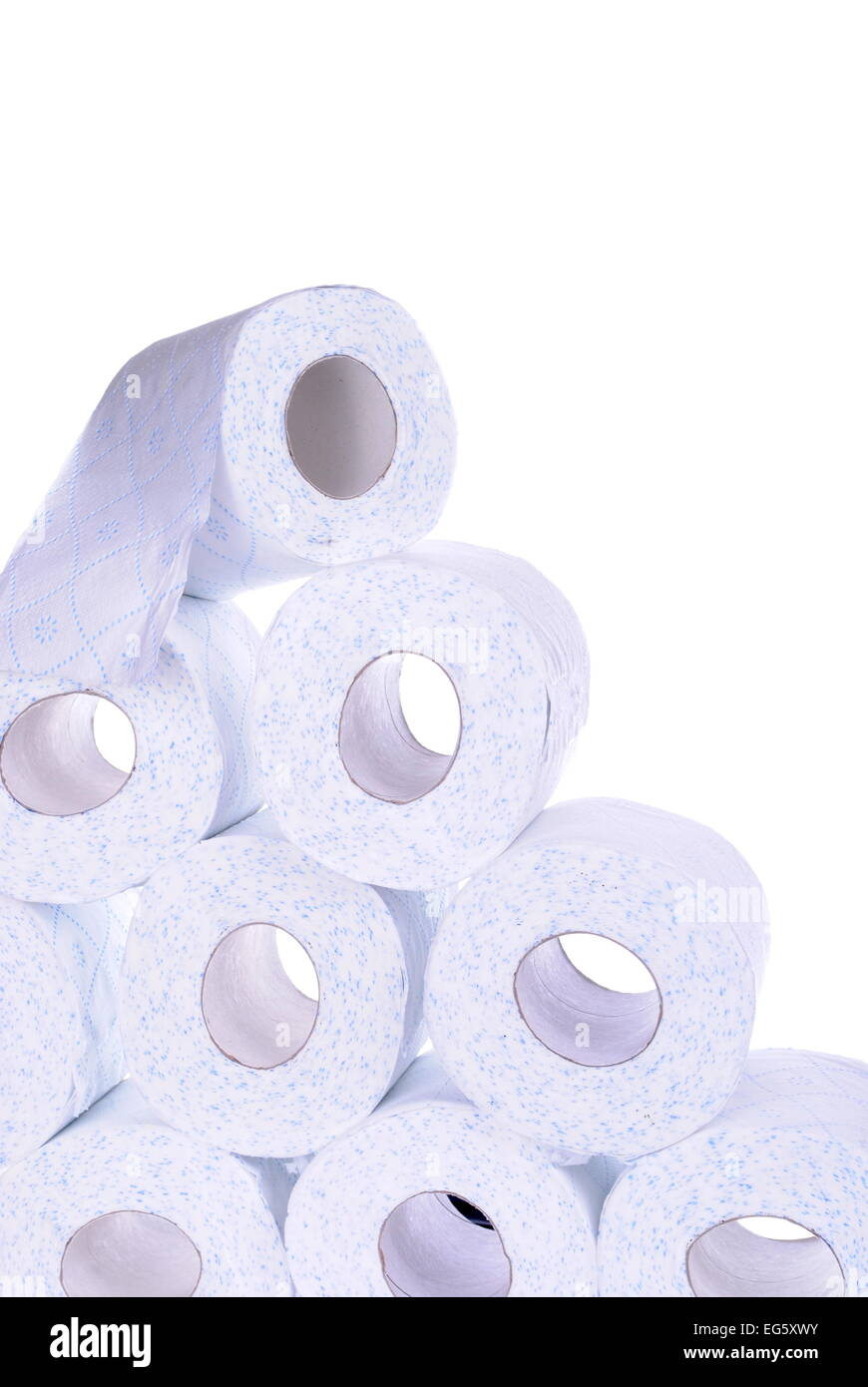stack of toilet paper rolls, isolated on white background Stock Photo ...