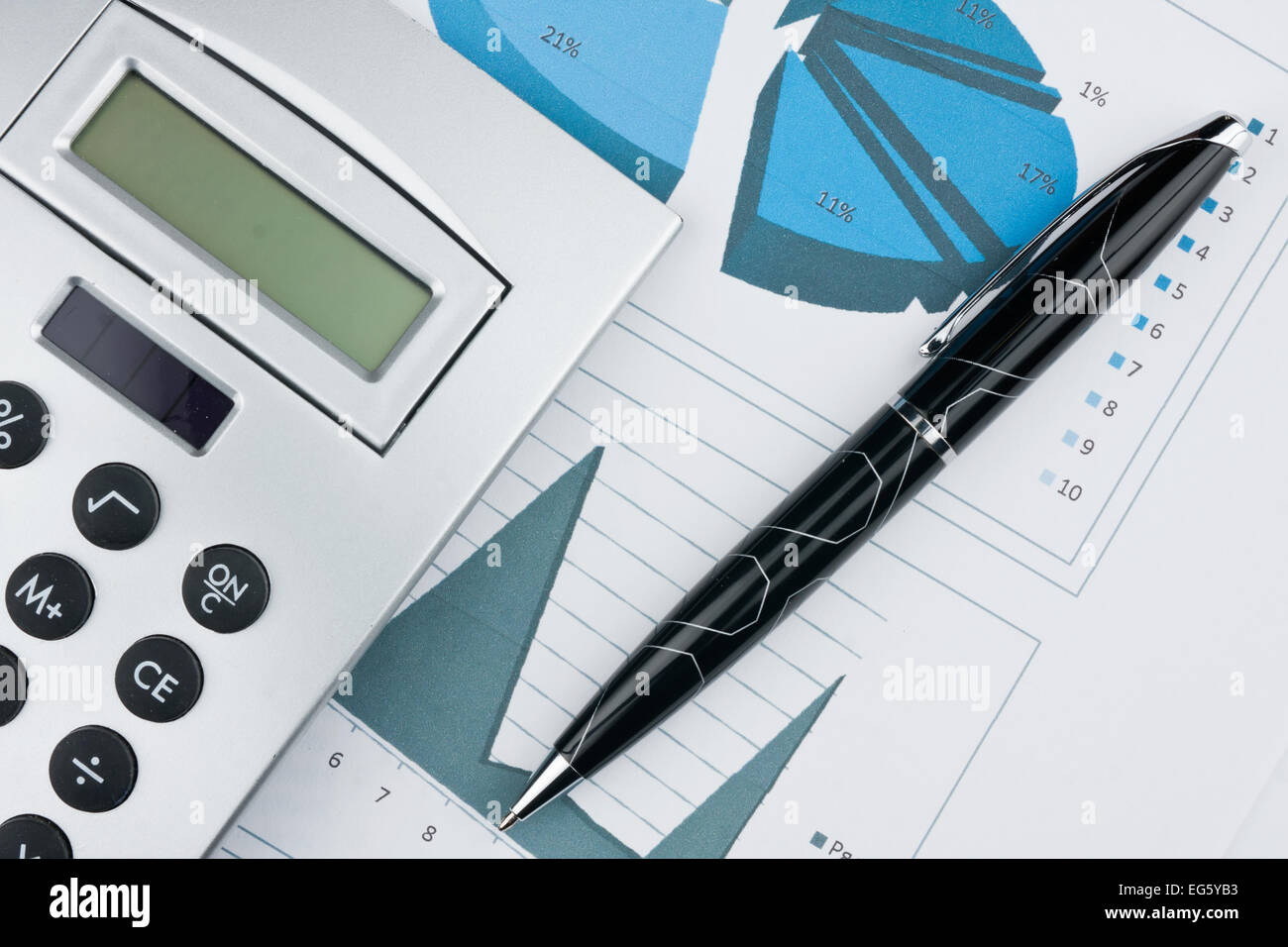 bar chart with pen and calculator it is possible to use as a background ...