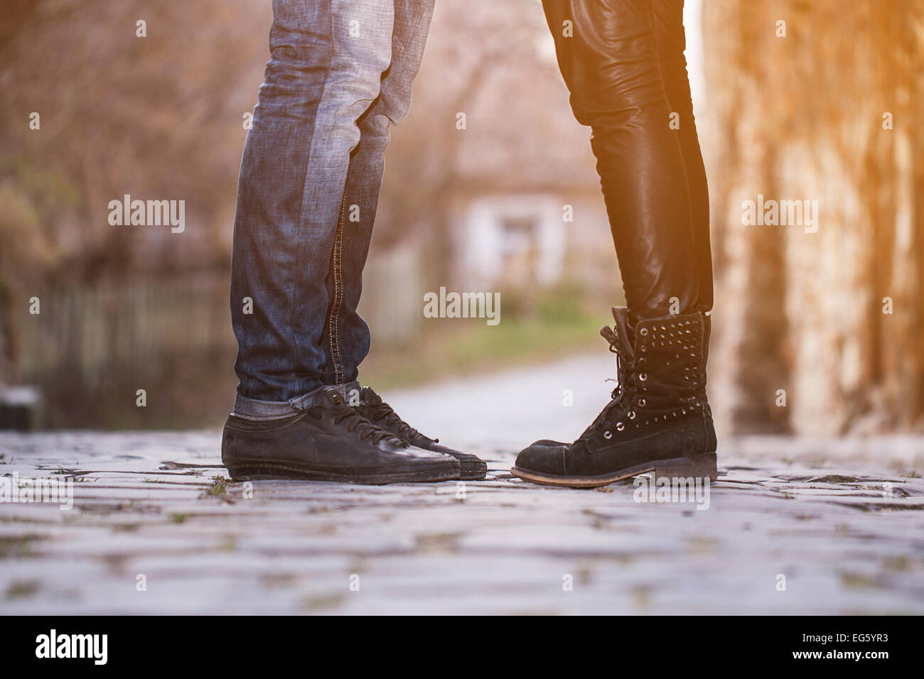 man woman couple feet romance Stock Photo - Alamy