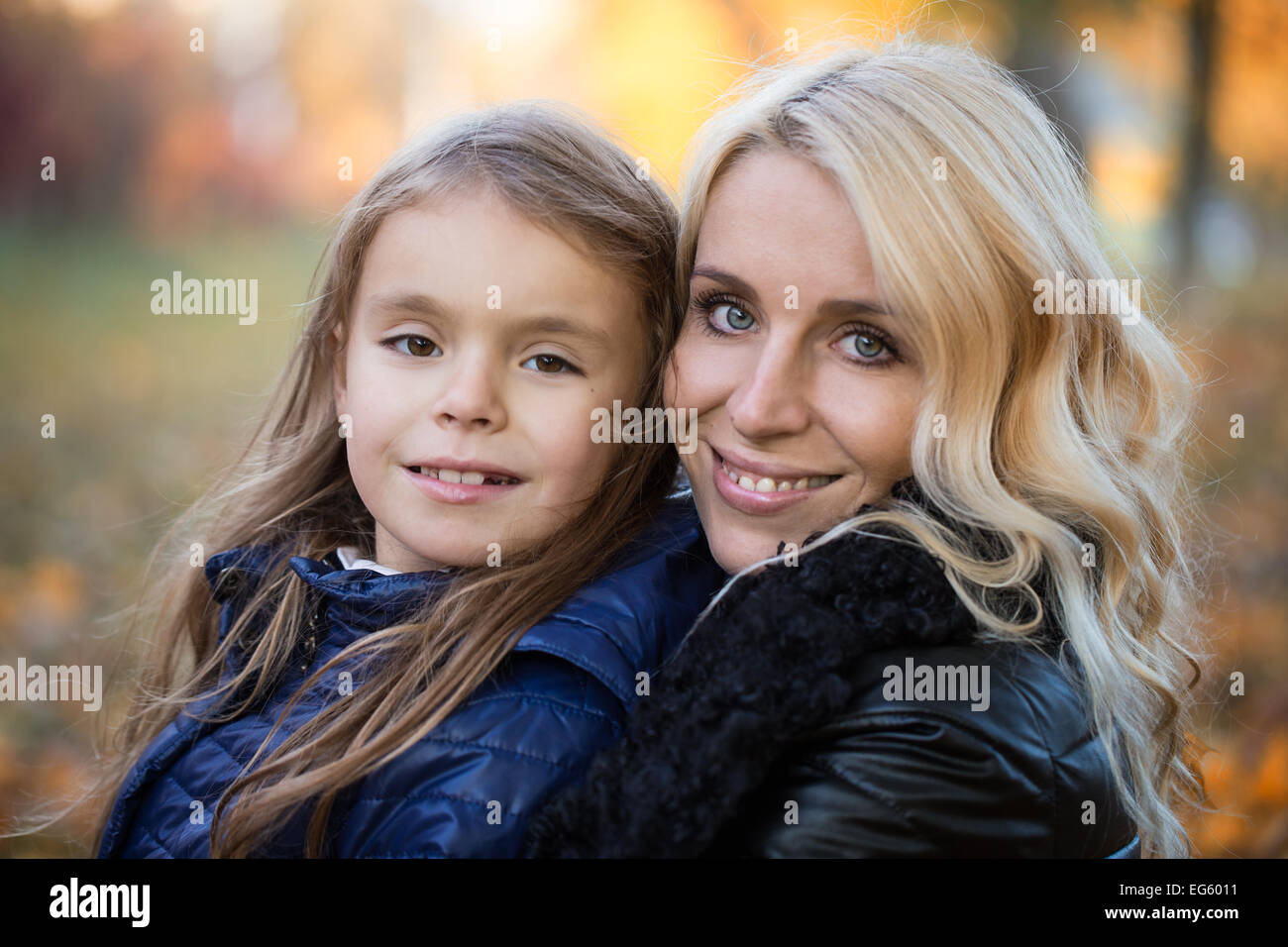 autumn mom mother daughter family child park baby happy people nature ...