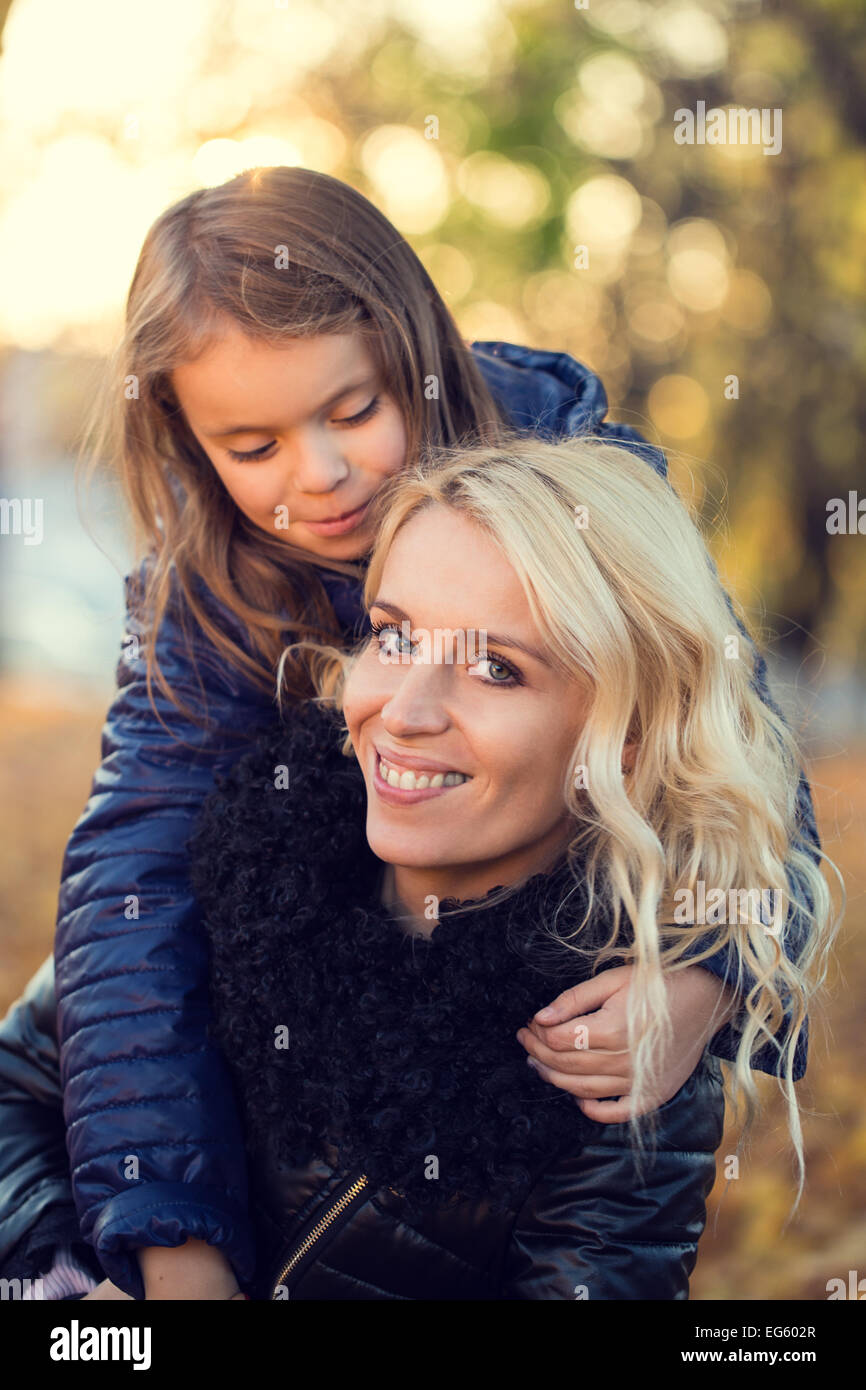 autumn mom mother daughter family child park baby happy people nature ...