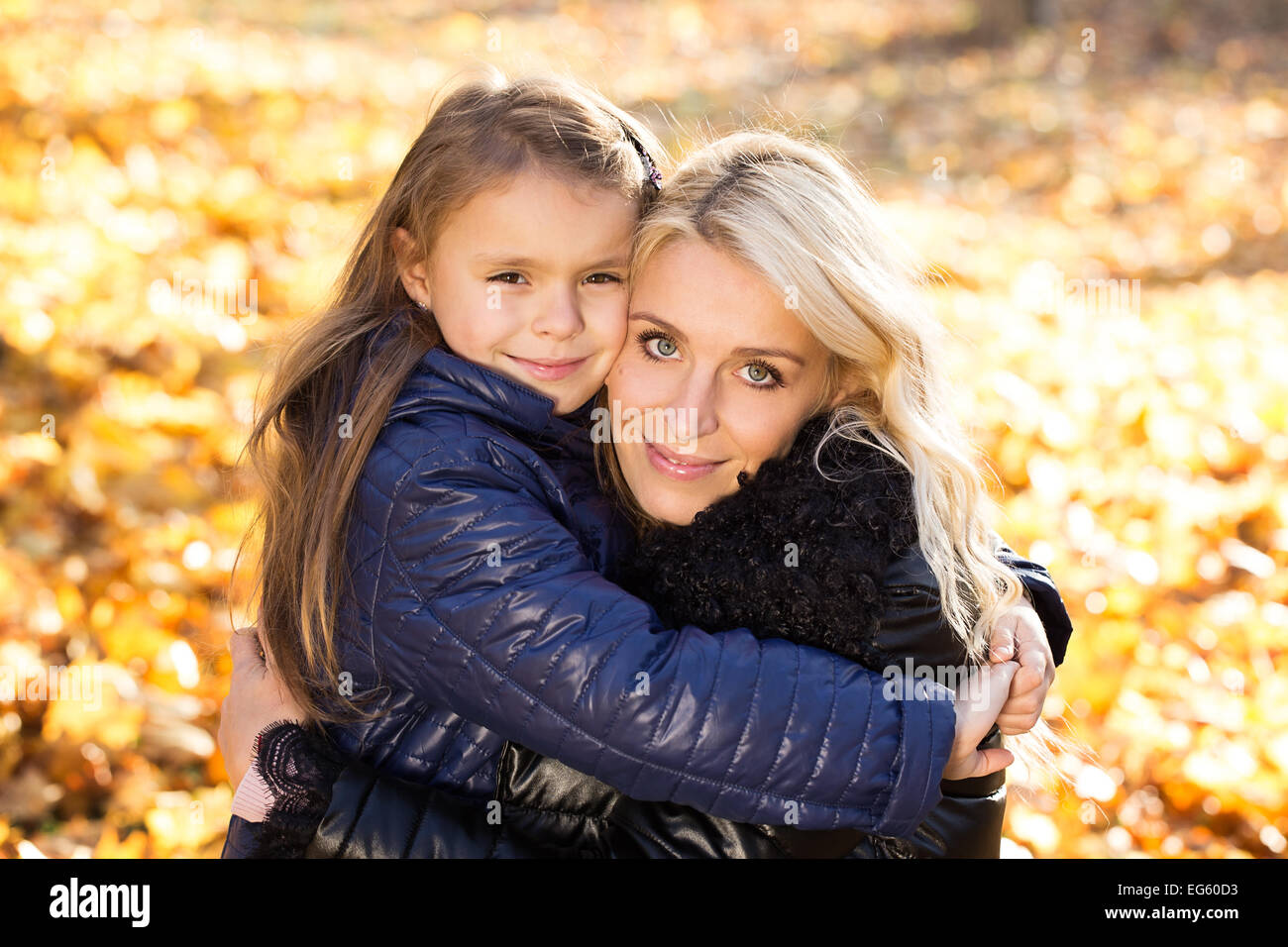 autumn mom mother daughter family child park baby happy people nature ...