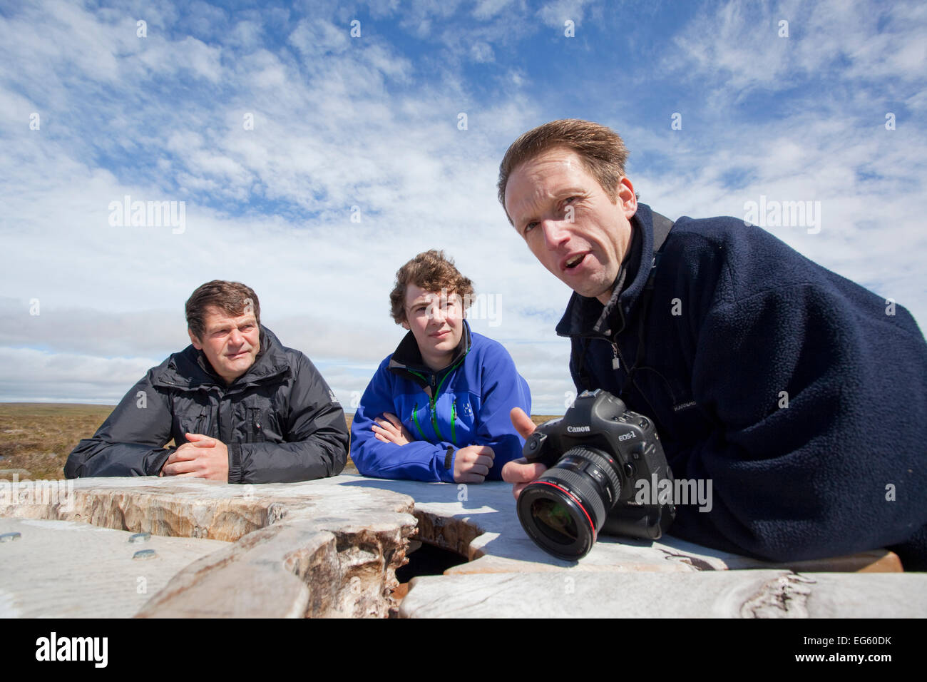 2020 Vision photographers being interviewed at RSPB Forsinard Flows ...