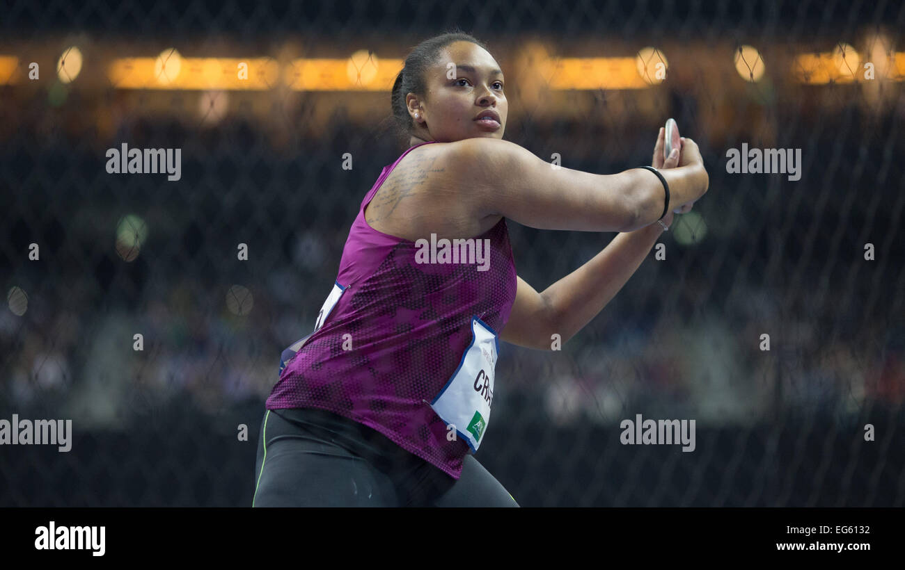 Berlin, Germany. 14th Feb, 2015. Shanice Craft of Germany in the discus ...