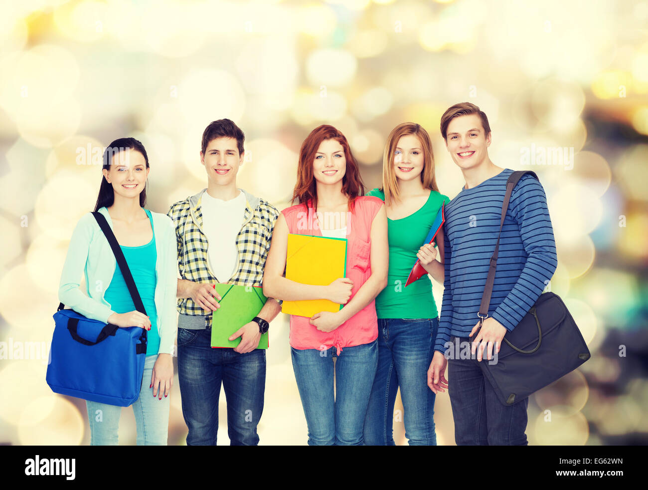 group of smiling students standing Stock Photo - Alamy