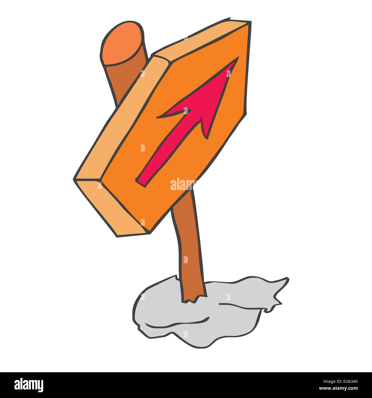 hand sign tree design direction arrow pointer guide signpost bac Stock ...