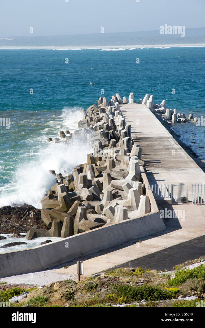 Harbour wall sea defences on the west coast of South Africa Atlantic ...