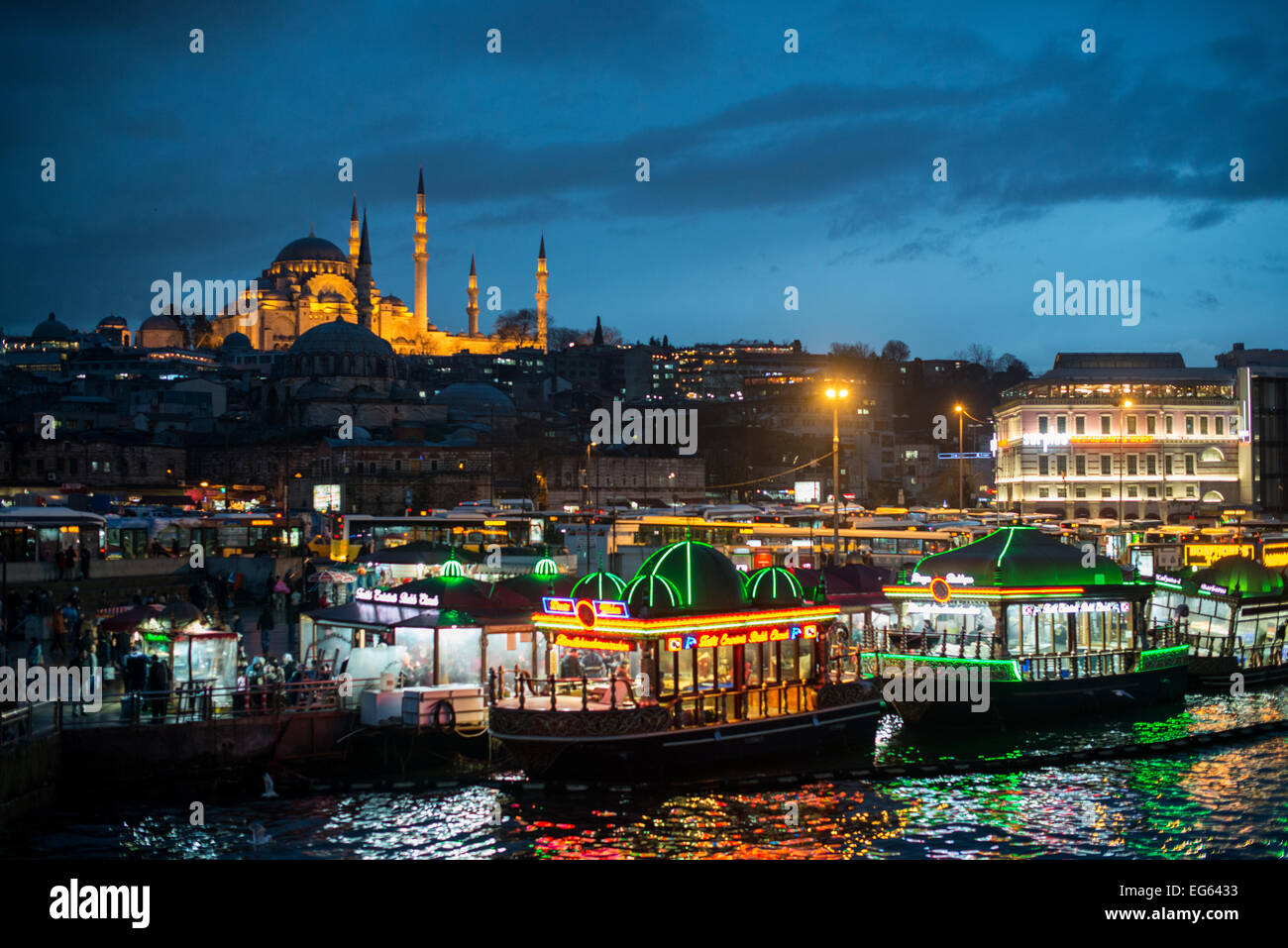 ISTANBUL, Turkey — The busy waterfront district of Eminonu in Istanbul ...