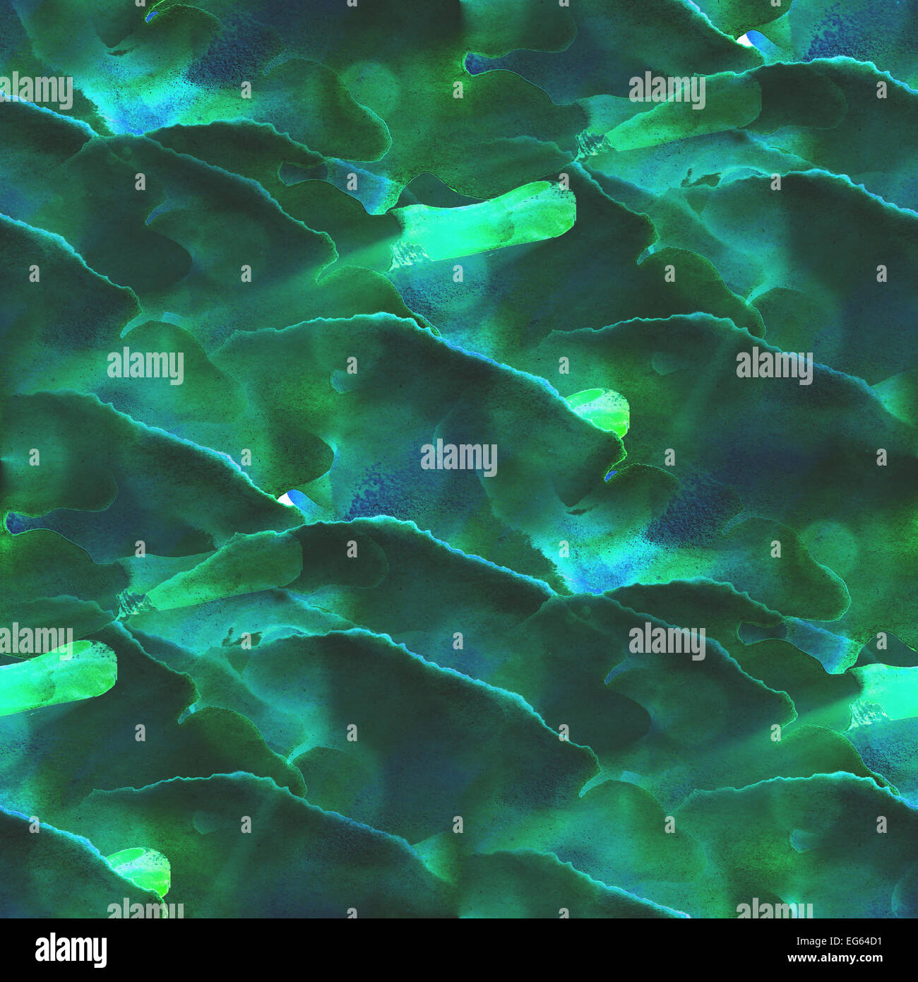 background texture watercolor seamless abstract green, blue patt Stock ...