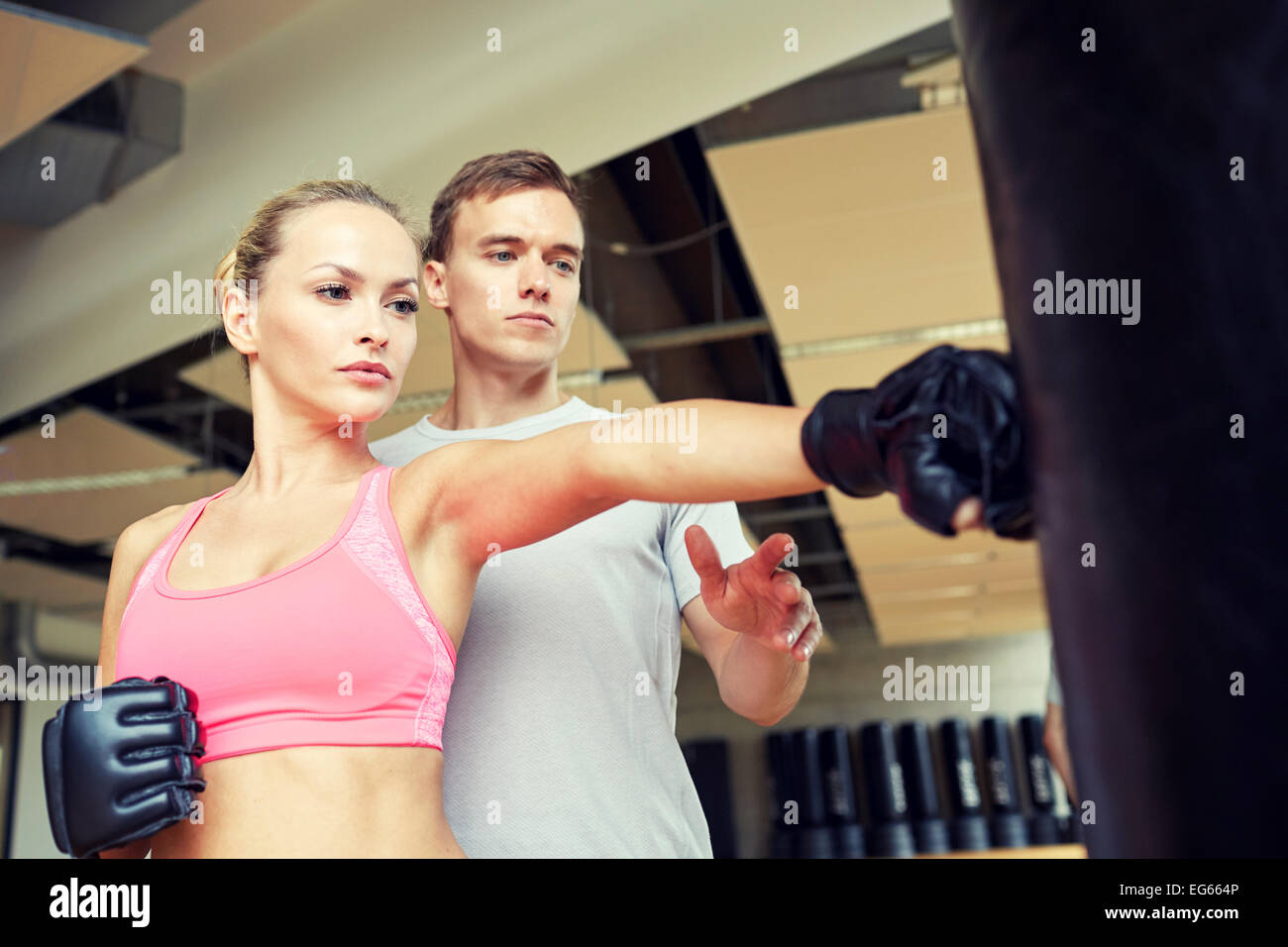 Woman training boxing personal hi-res stock photography and images - Alamy