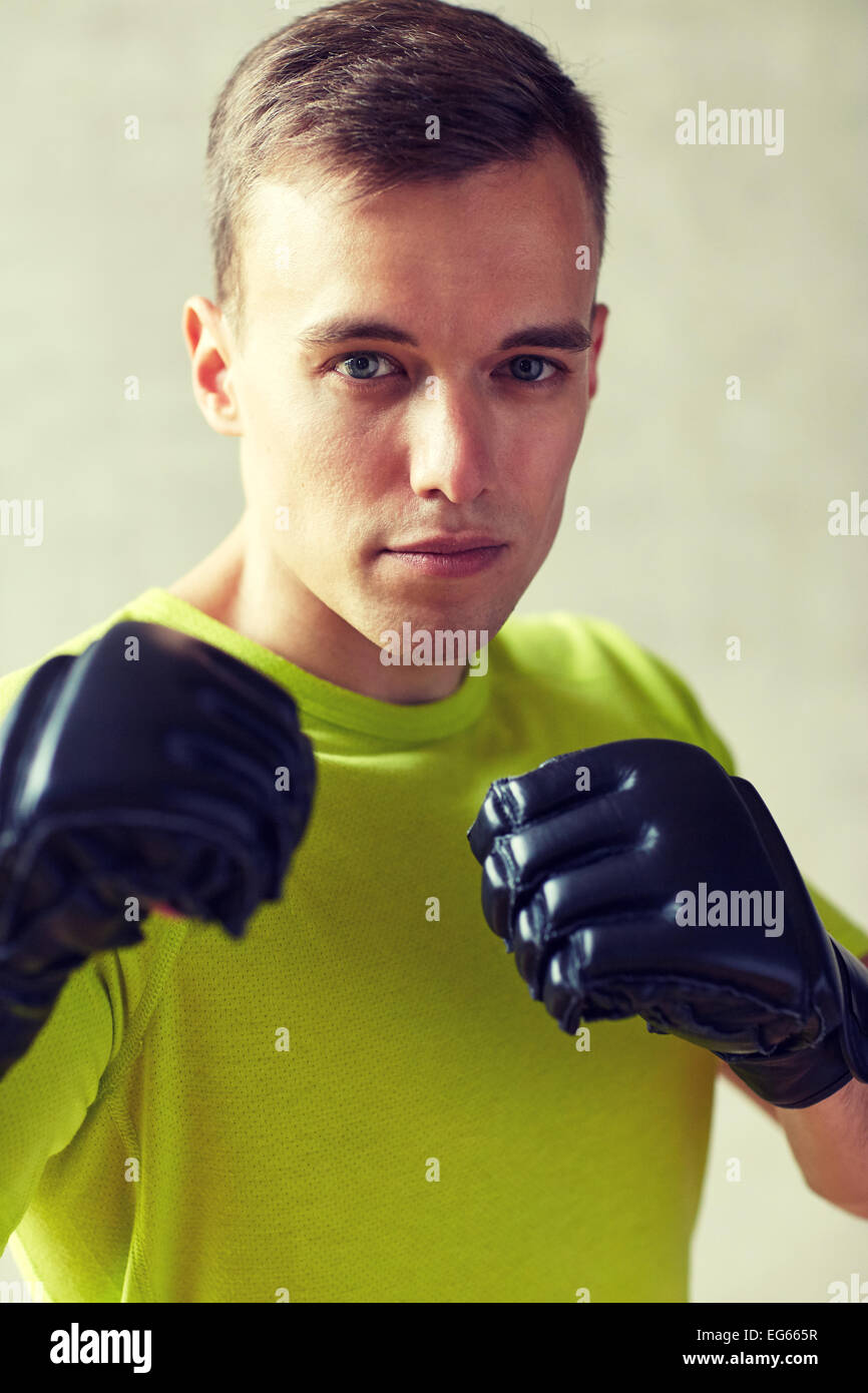 young man in boxing gloves Stock Photo - Alamy