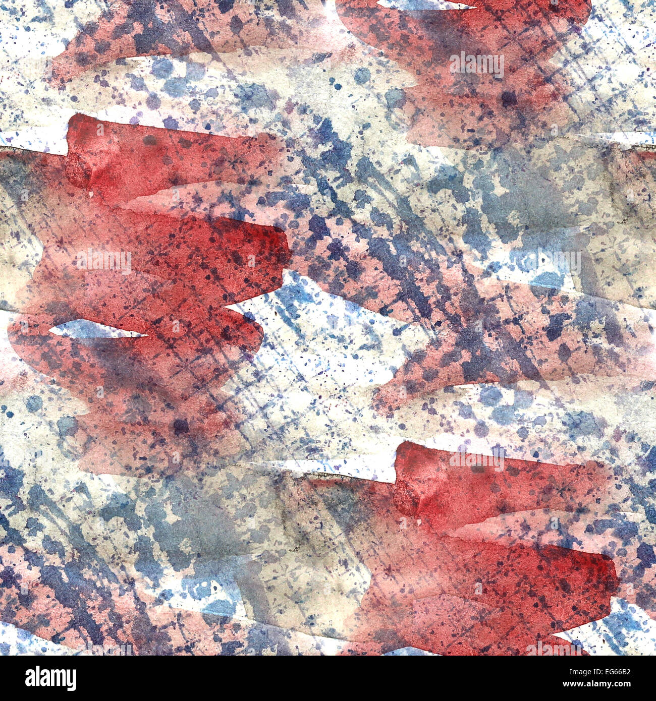 vintage pattern design red, blue seamless watercolor texture bac Stock ...