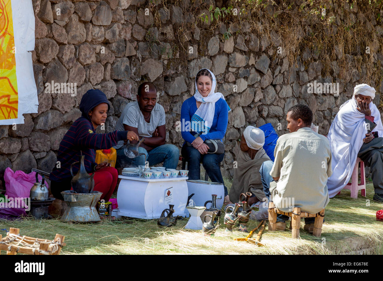 A Tourist Is Served Coffee During A Traditional 'Coffee Ceremony ...