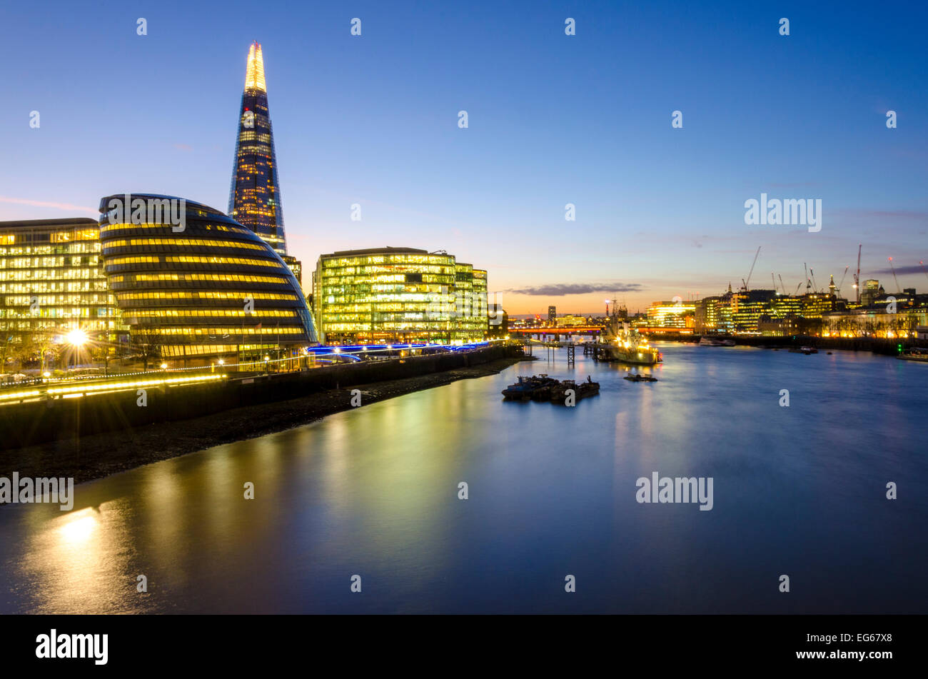 London, UK 17th February 2015: A clear evening sky over the capital ...