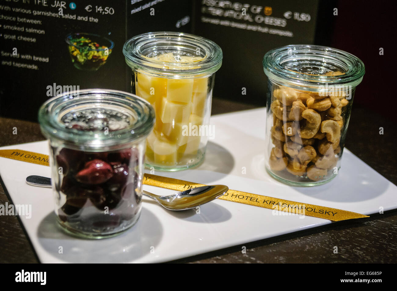 Complimentary snacks in a suite in the NH Grand Hotel Krasnapolski ...