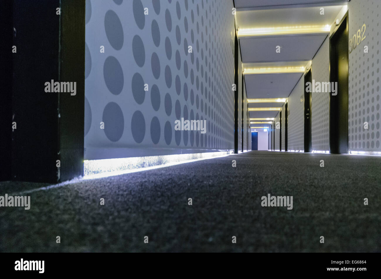 Corridor of newly renovated standard rooms in the NH Grand Hotel ...