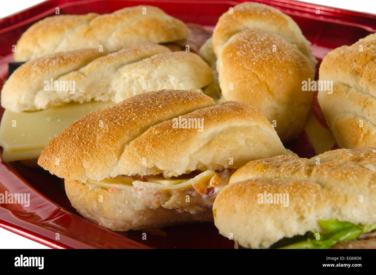 a plate of party food, bridge rolls Stock Photo - Alamy