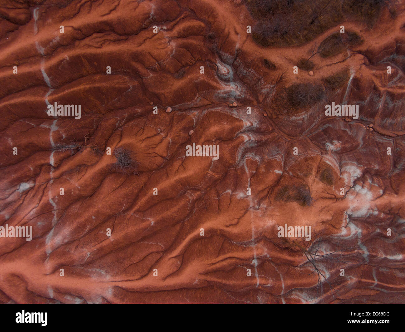 Aerial view of the Cheltenham Badlands in Southern Ontario with exposed ...