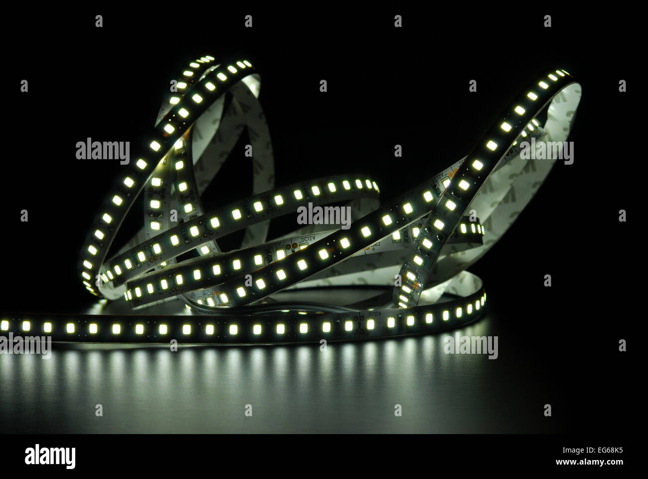 Led stripe on the black background Stock Photo - Alamy