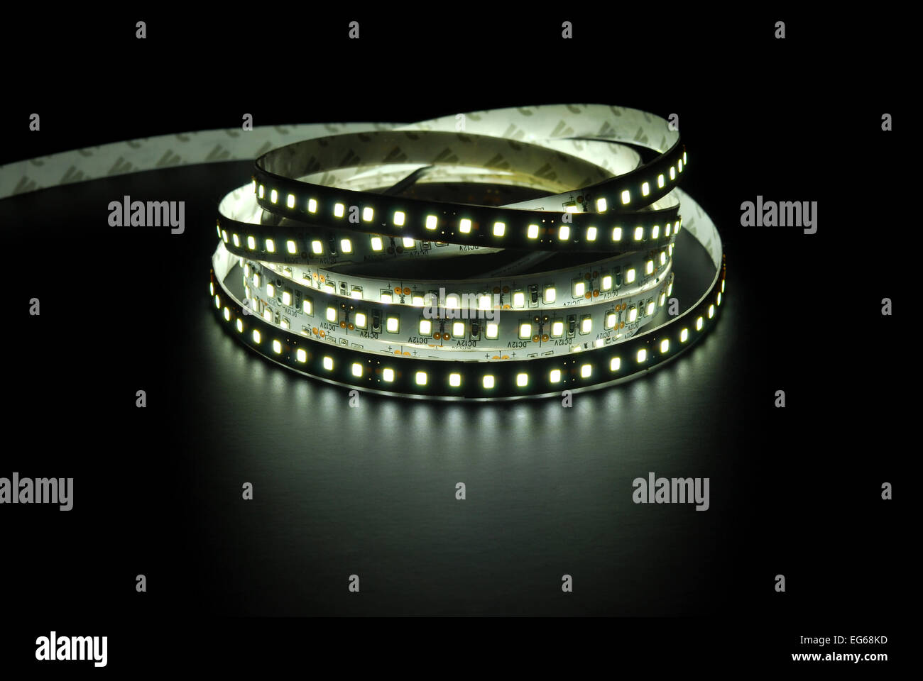 Led stripe on the black background Stock Photo - Alamy