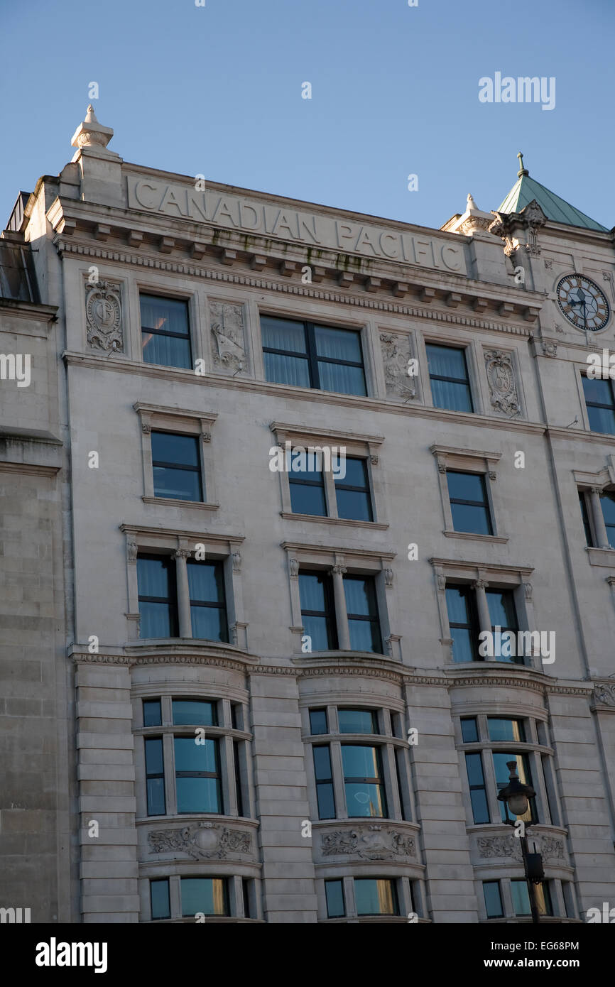 Early morning blue skies over the Canadian Pacific building in ...