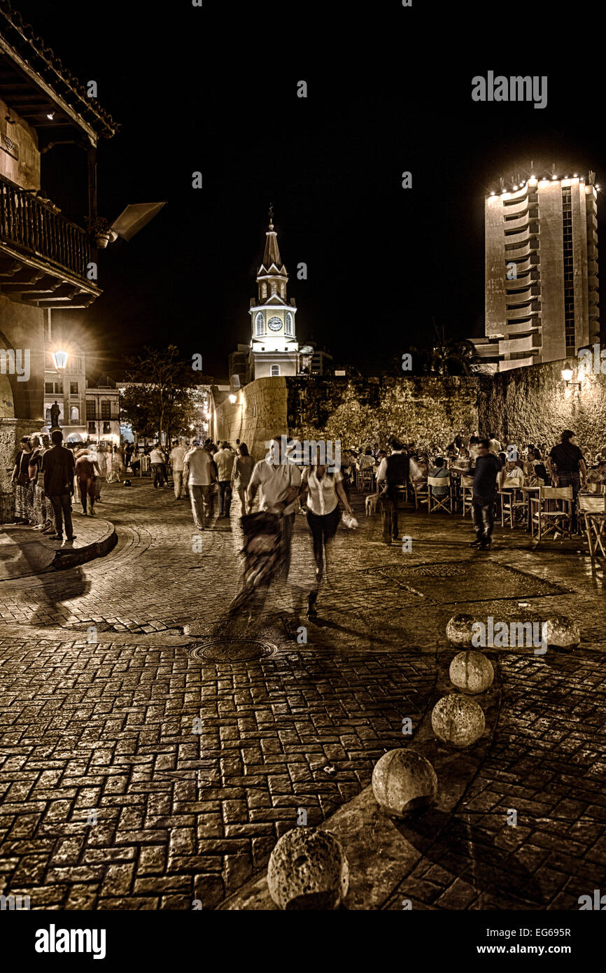 Cartagena, Colombia - February 22, 2014 - The nightlife heats up just ...