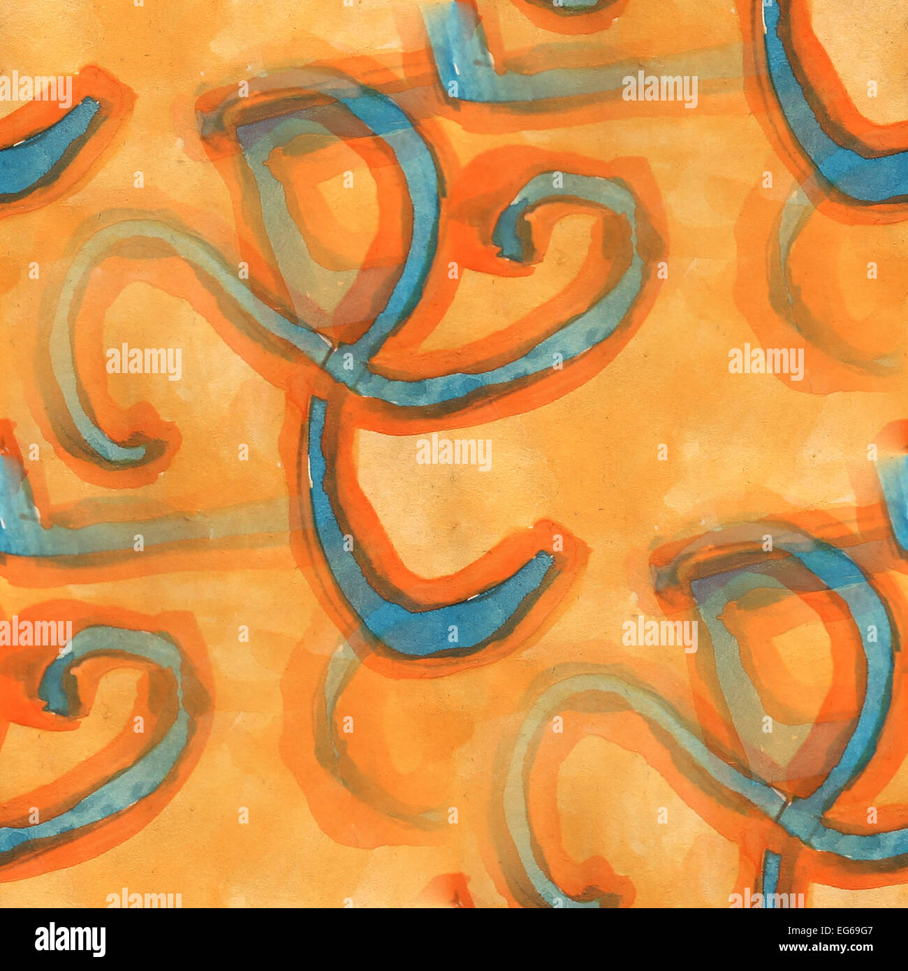 drawing blue, brown colorful pattern water texture paint abstrac Stock ...