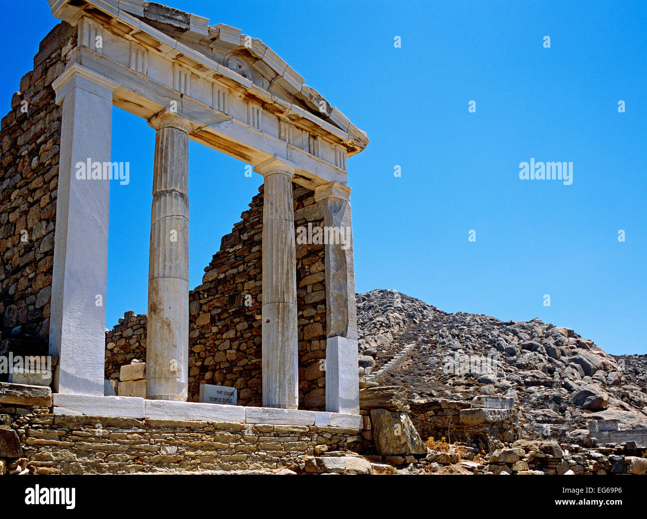 Temple in the Ancient Sanctuary of Delos Greek Islands Greece Stock ...
