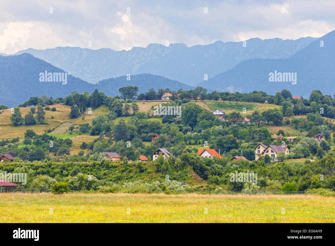 rainy mountain landscape, Romania Stock Photo - Alamy