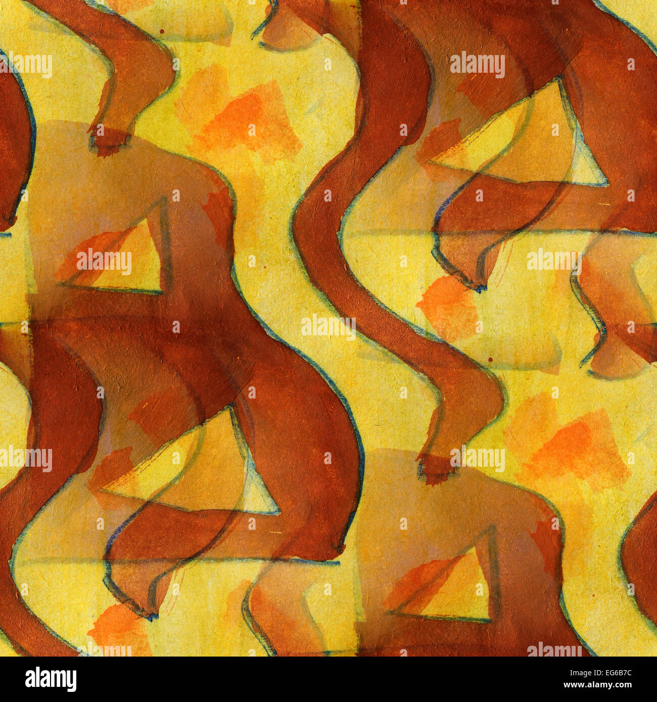 ancient yellow, brown ornament drawing usa colorful pattern wate Stock ...