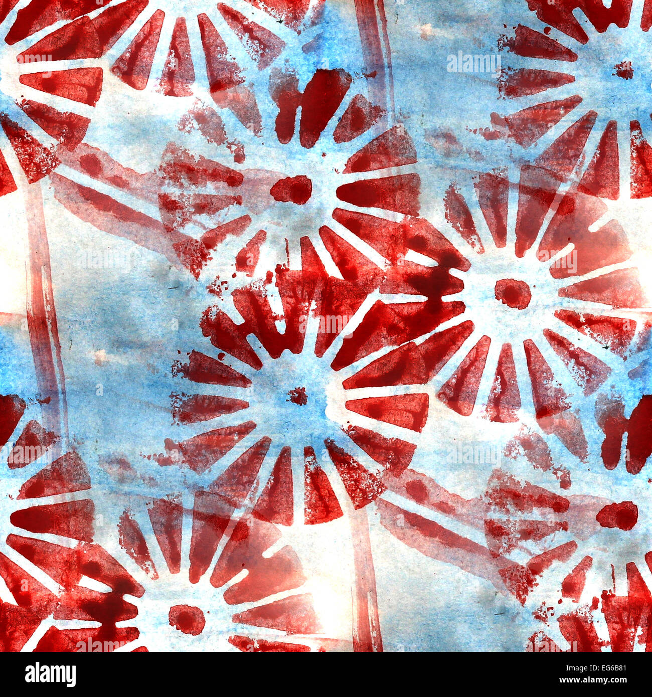 grunge ancient ornament drawing usa colorful blue, red pattern Stock ...