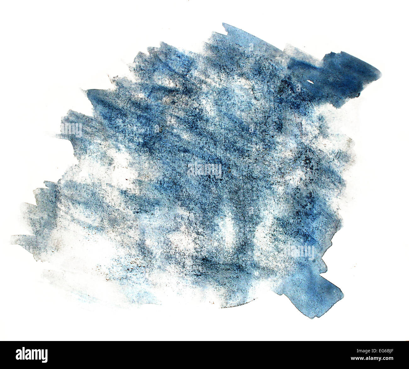 splash paint blue blot watercolour color water ink isolated wate Stock ...