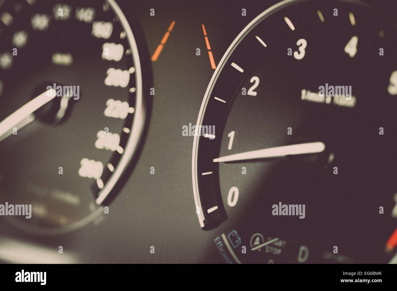 Detail of a tachometer in a car Stock Photo - Alamy
