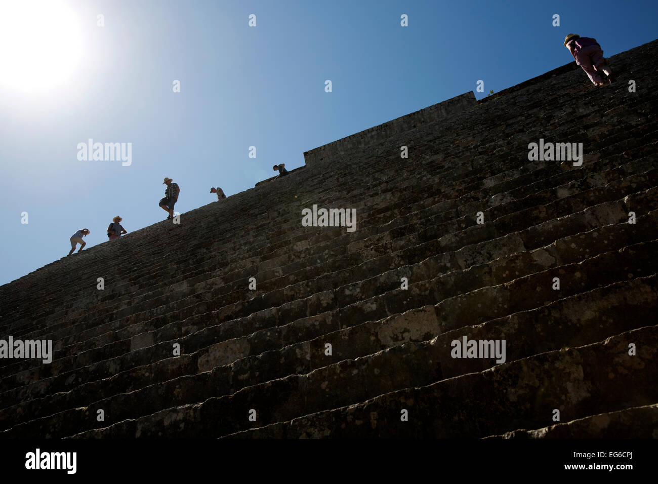 Tourists climbing steps pyramid hi-res stock photography and images - Alamy