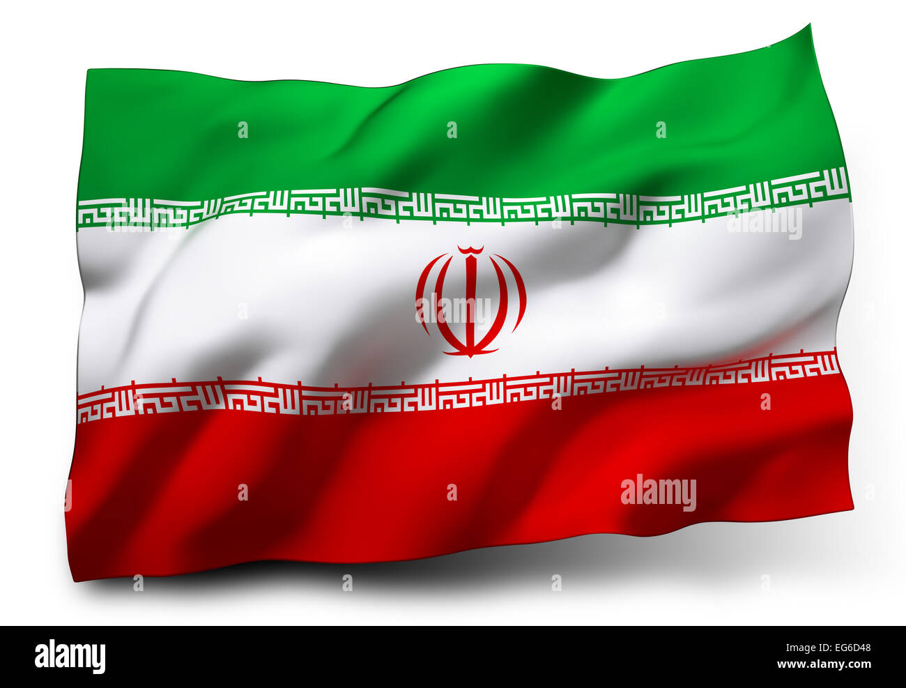 Wavy iranian flag Cut Out Stock Images & Pictures - Alamy