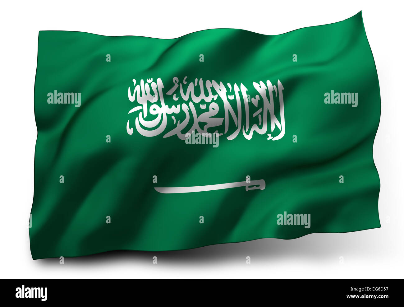 Wavy saudi arabian flag Cut Out Stock Images & Pictures - Alamy