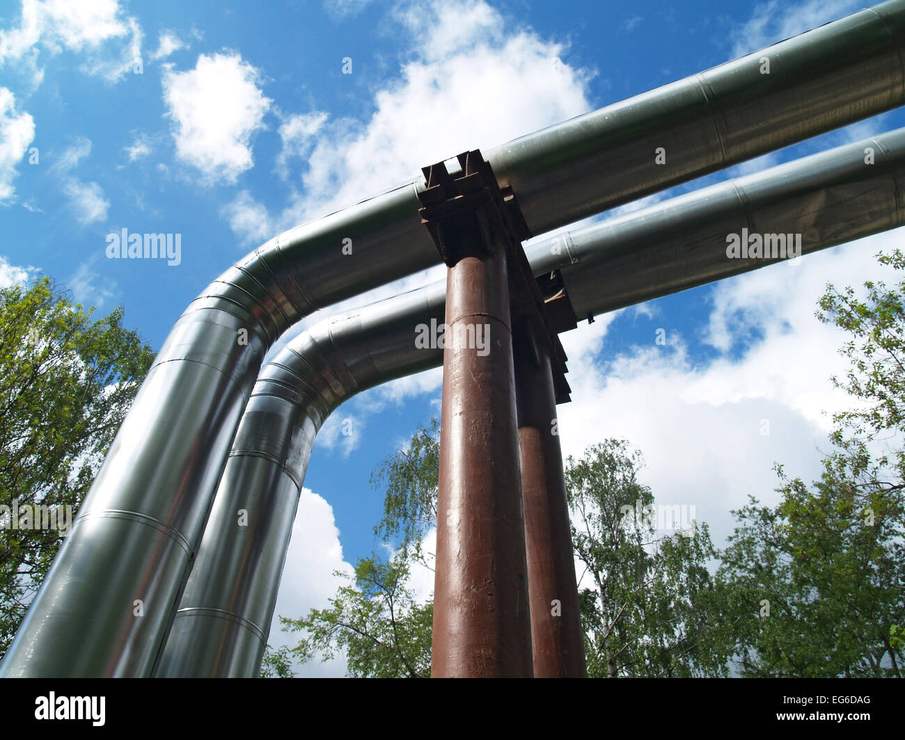 Water pipeline against blue sky Stock Photo - Alamy