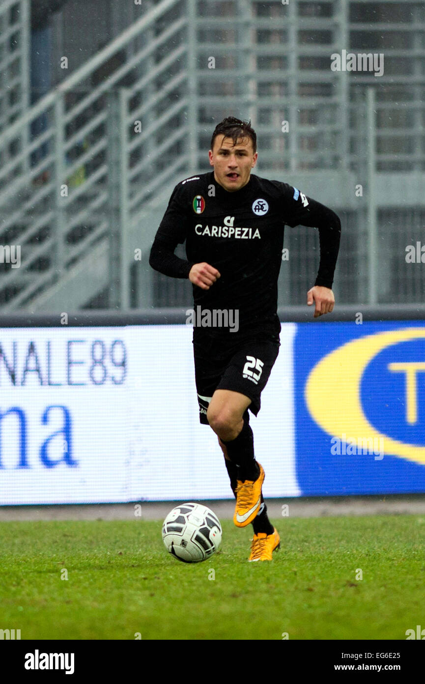 Carpi, Italy. 14th Feb, 2015. Mato Milos (Spezia) Football/Soccer ...