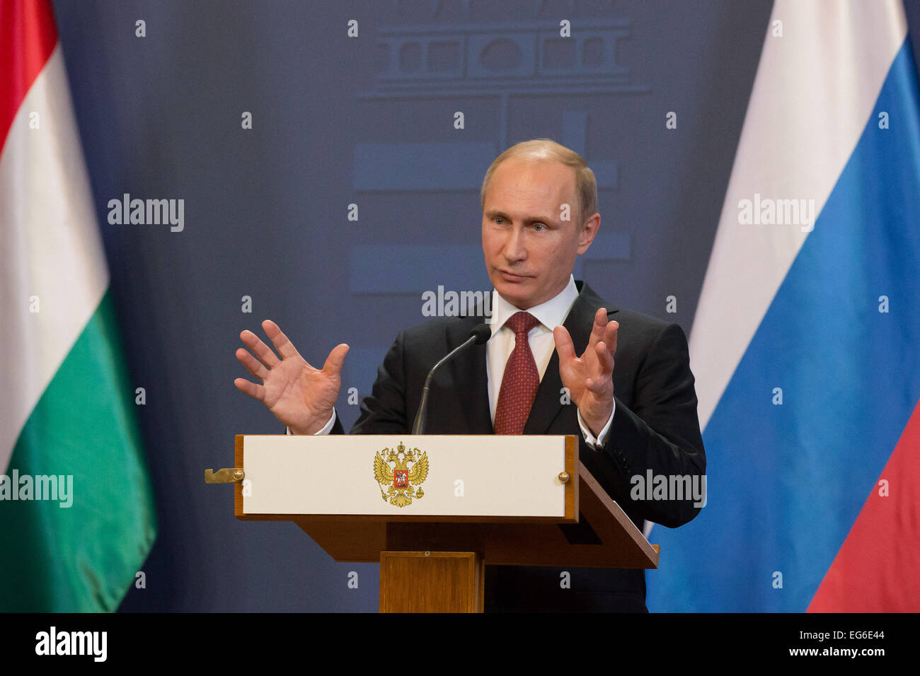 Budapest, Hungary. 17th Feb, 2015. Russian President Vladimir Putin ...