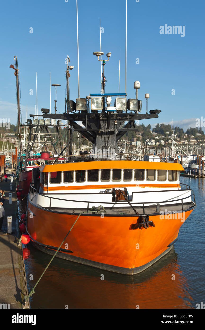 Fishing boat moored in Newport Oregon Stock Photo - Alamy