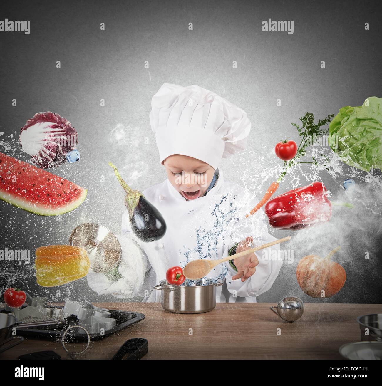 Little child chef Stock Photo - Alamy