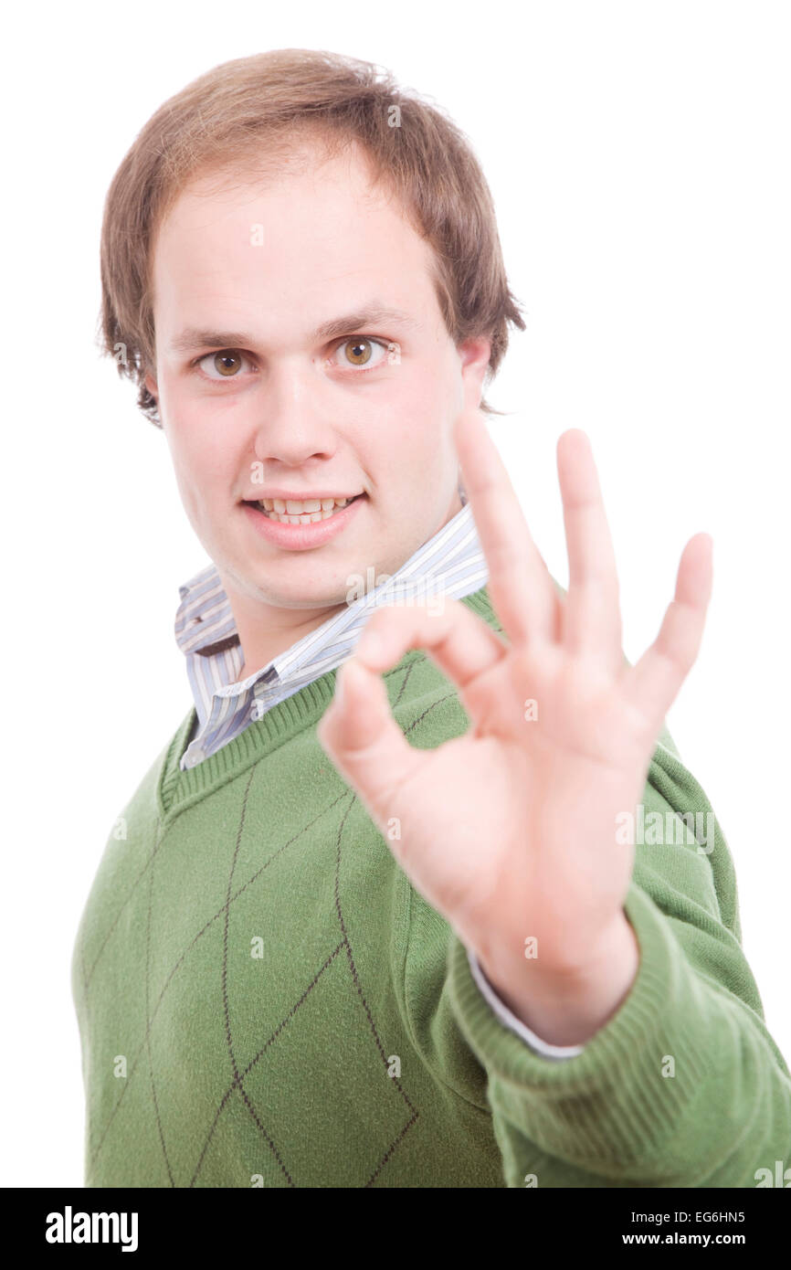 Ok sign satisfied young student hi-res stock photography and images - Alamy