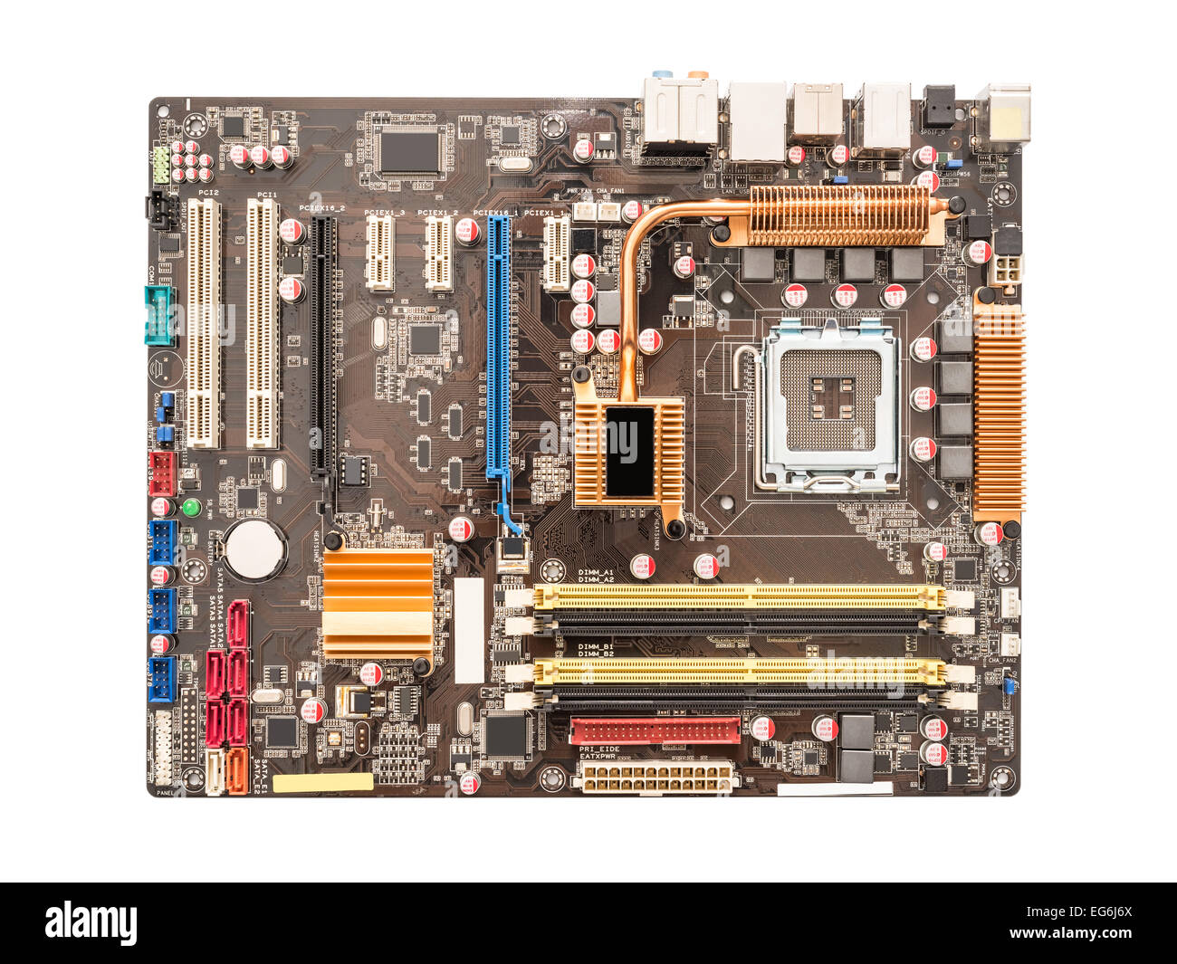 Printed Computer Motherboard Isolated On White Stock Photo - Alamy