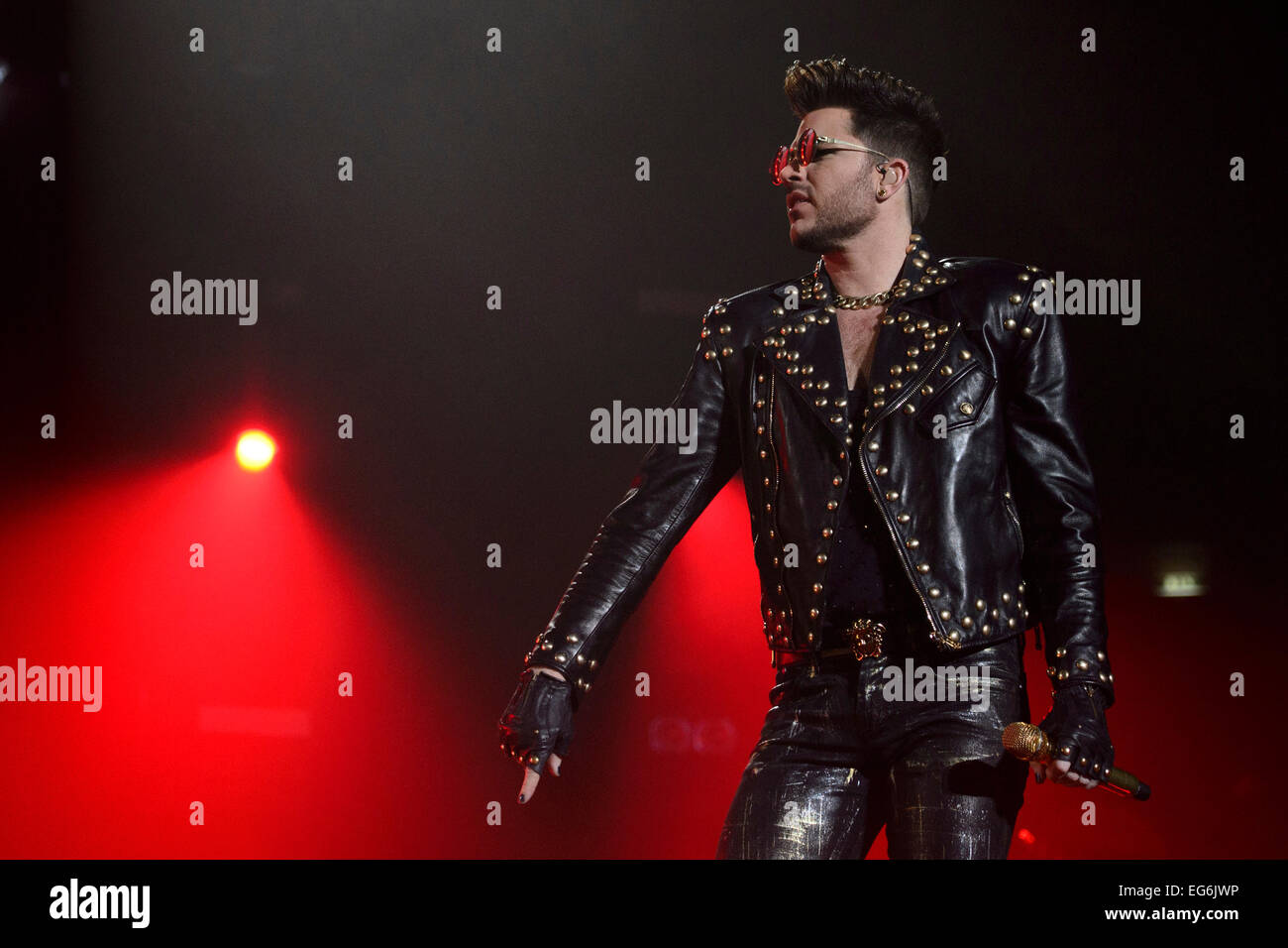 Prague, Czech Republic. 17th Feb, 2015. Singer Adam Lambert of British ...