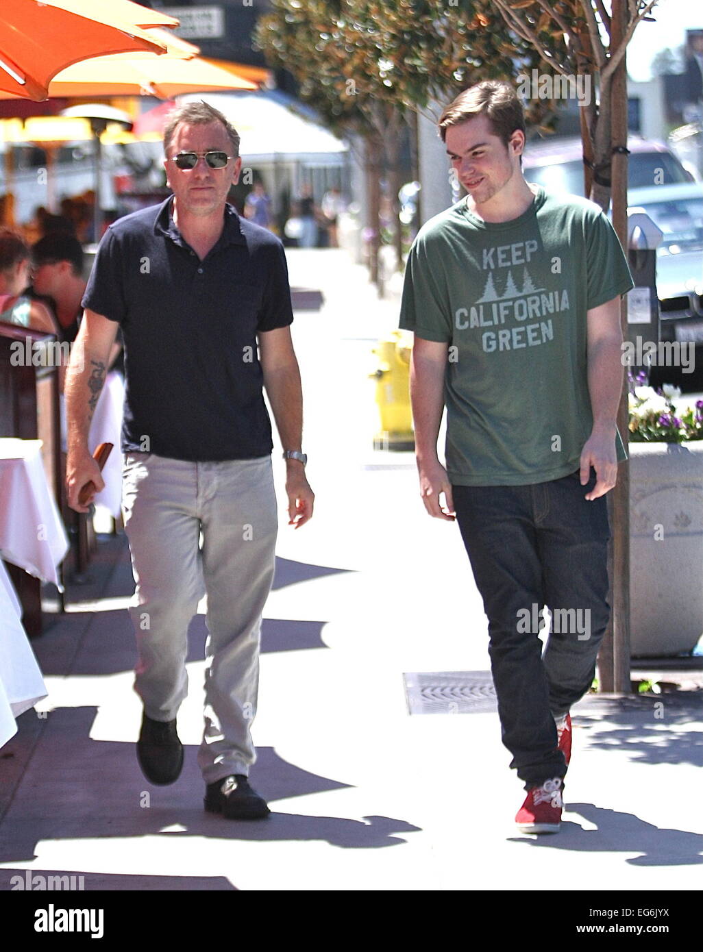 Tim Roth shops in Hollywood with his son Featuring: Tim Roth Where: Los ...