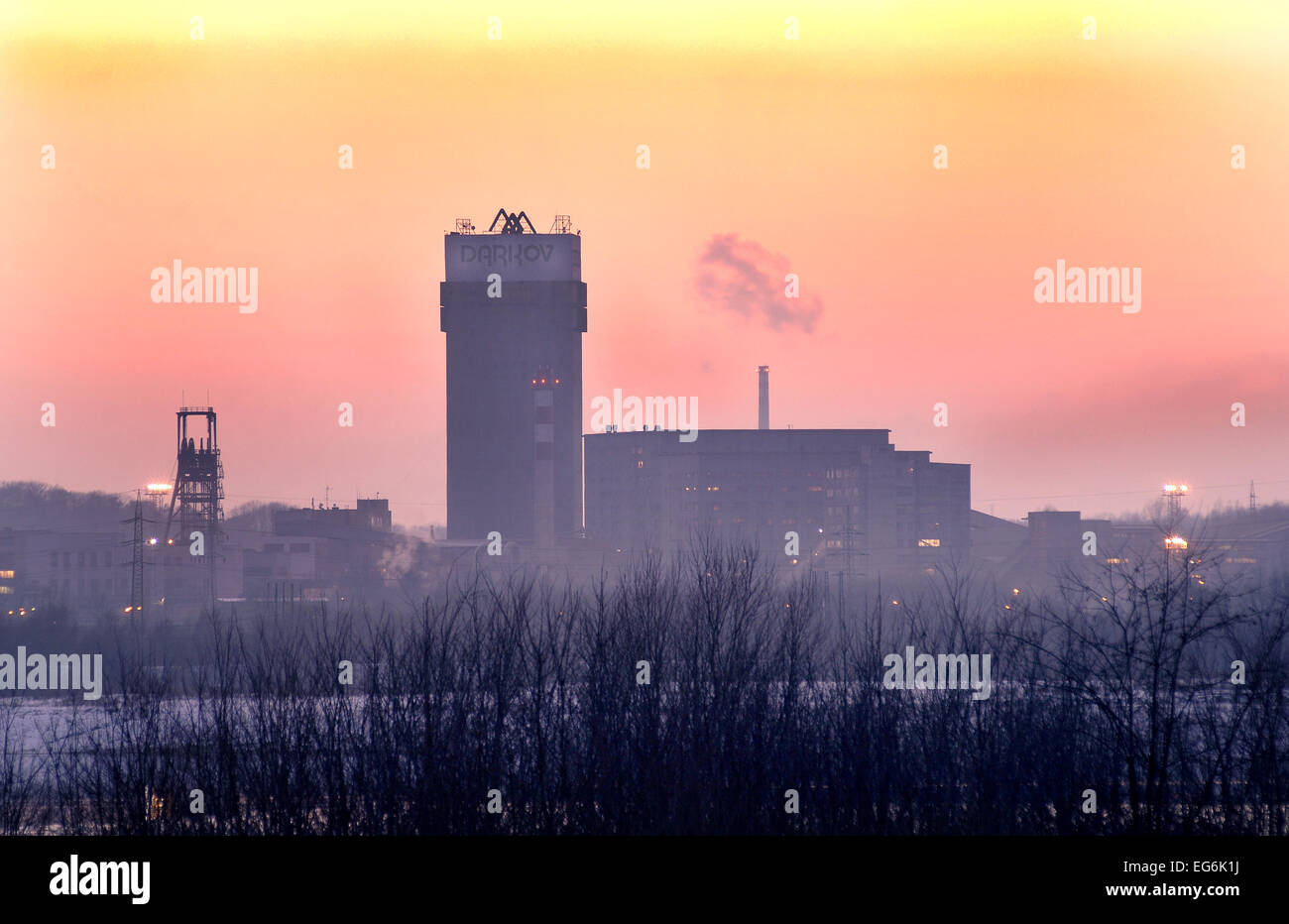 Darkov Mine, OKD, sunset Stock Photo - Alamy