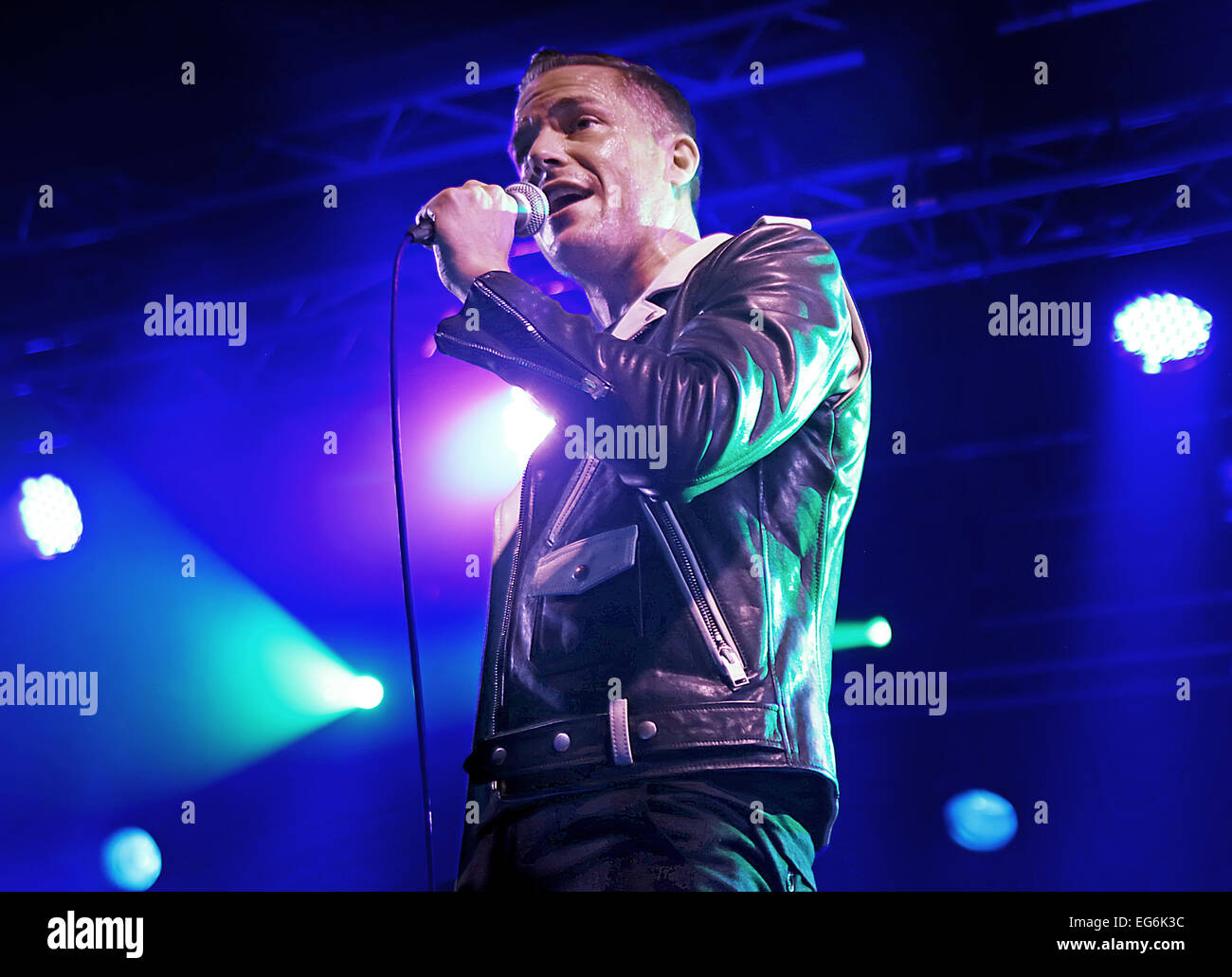 Brandon flowers of the killers performing on stage hi-res stock ...