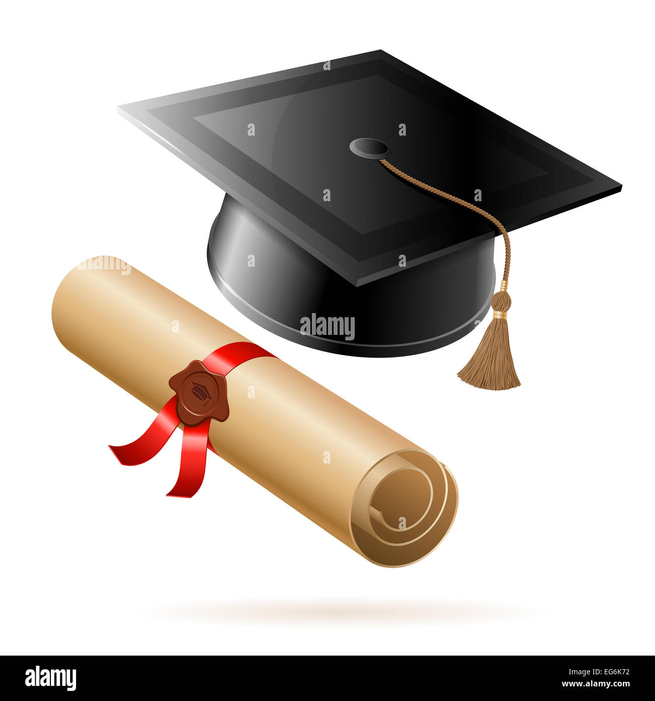 Graduation Cap And Diploma Background